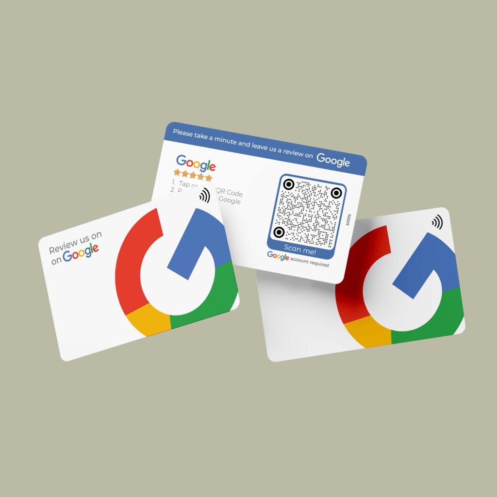 Google Review Business Card with Google Review NFC and QR Code ...