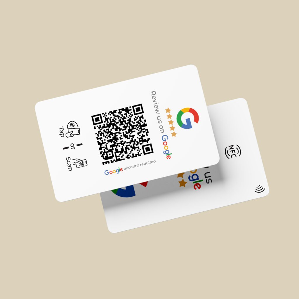 Google Review NFC Card "Tap" with NFC and QR Code - Virtual Card