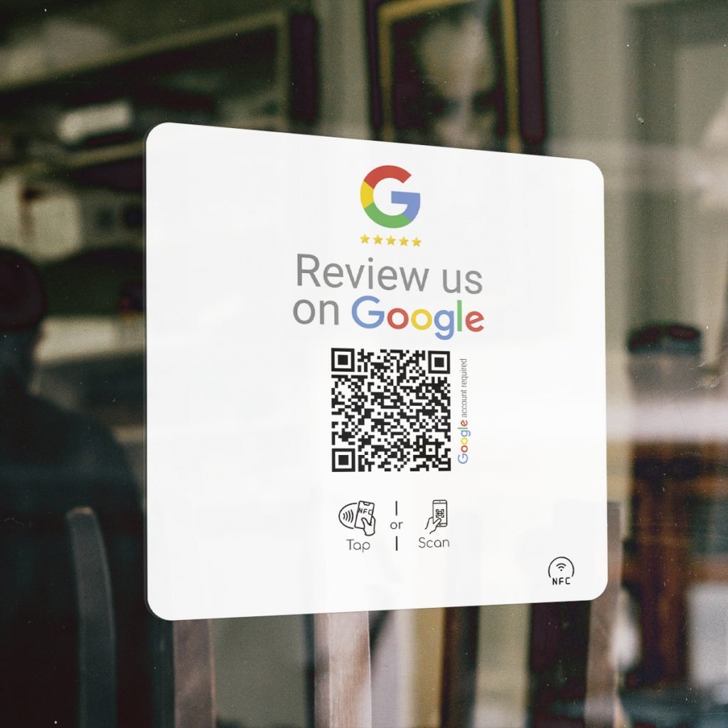 Google Review NFC Sticker "Square" with Google Review QR Code - Virtual ...