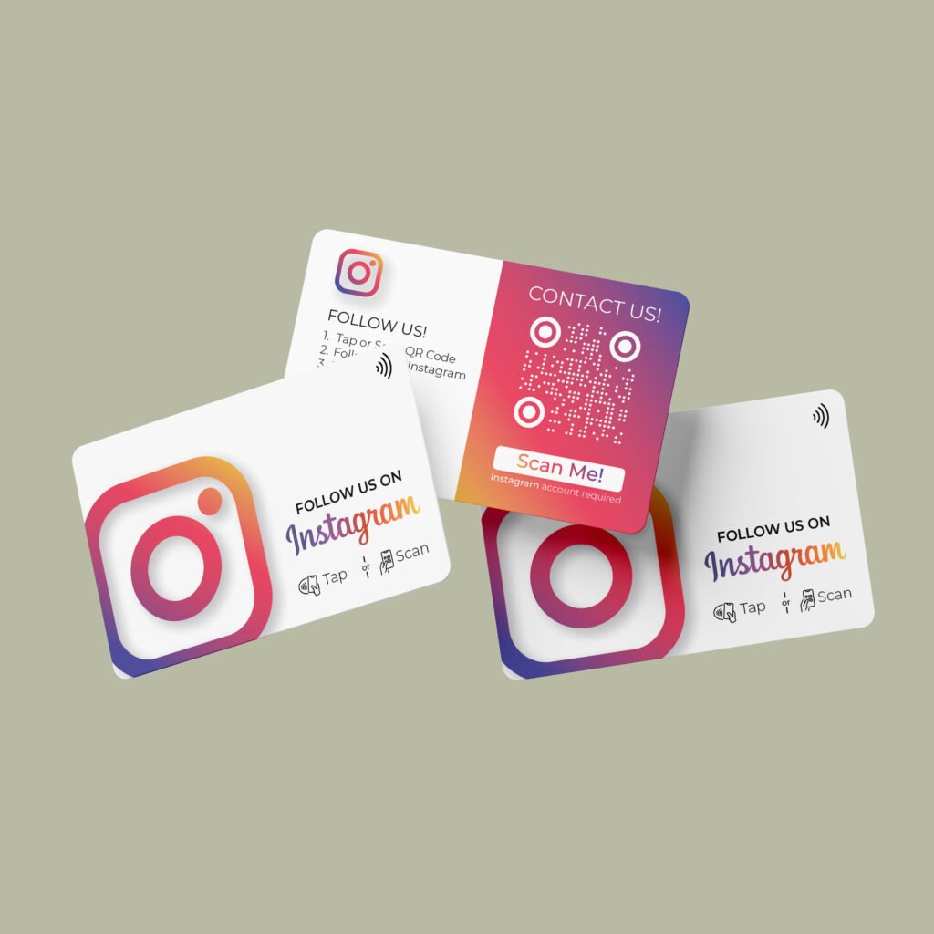 Instagram Follow Card with NFC /QR Code - Virtual Card