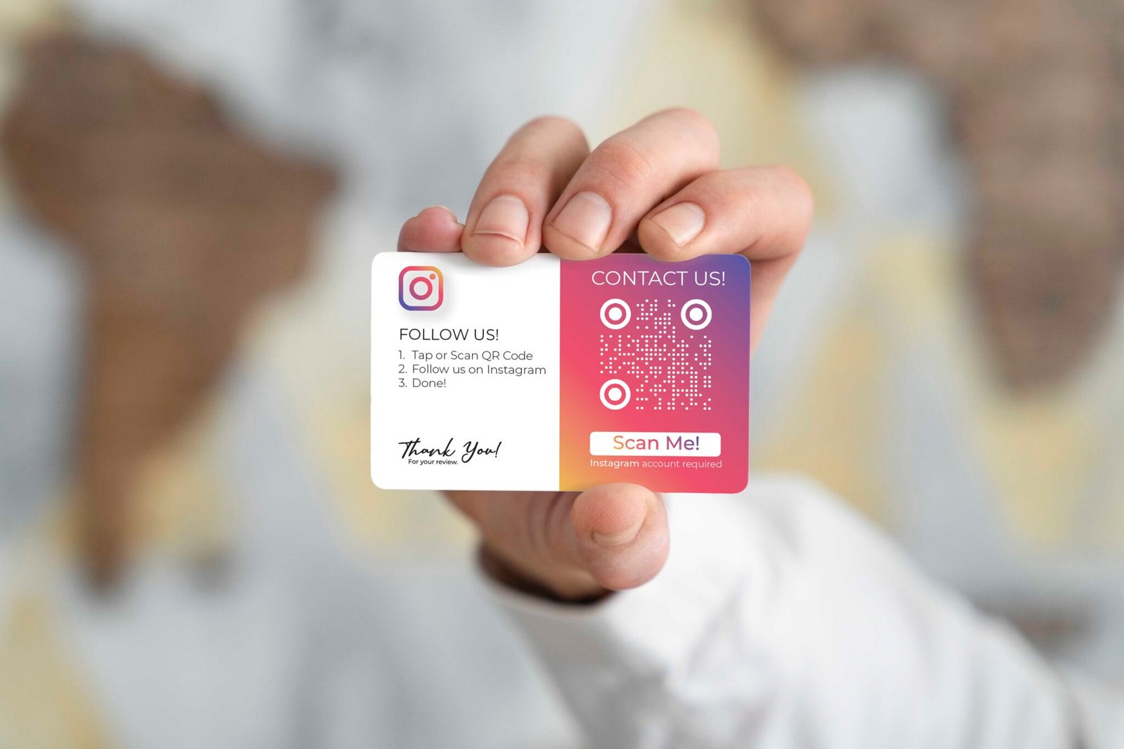 Instagram Follow Card with NFC /QR Code - Virtual Card