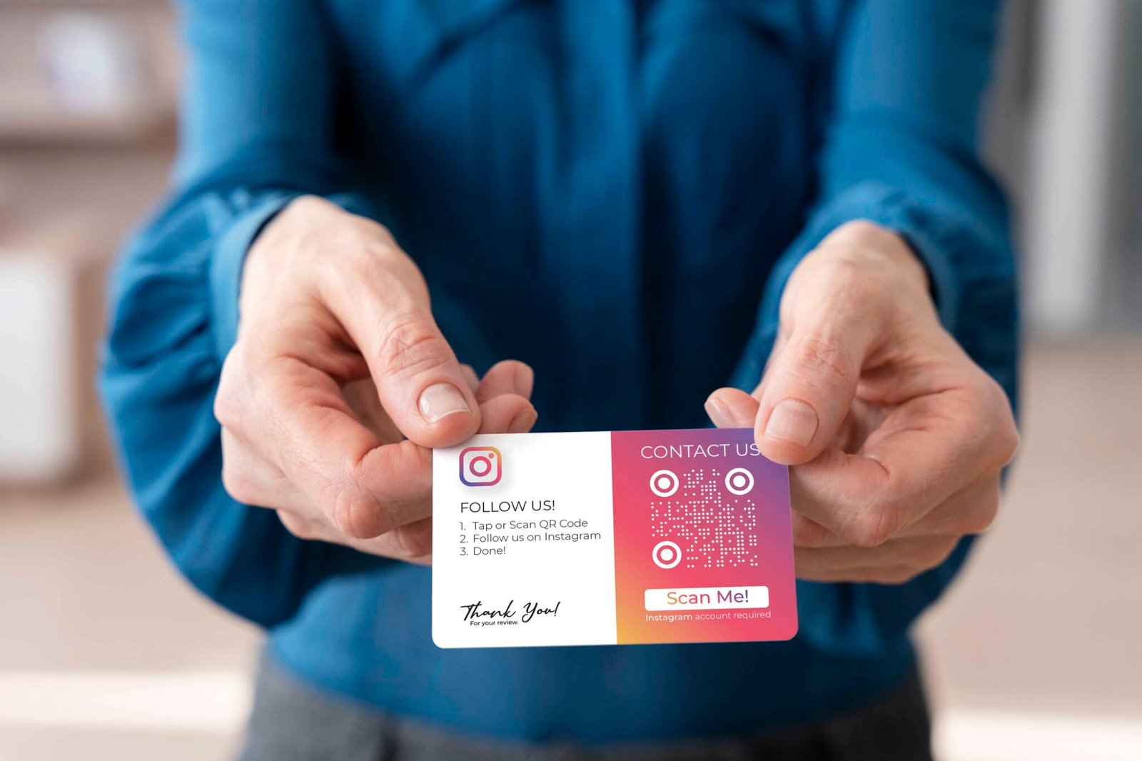 Instagram Follow Card with NFC /QR Code - Virtual Card